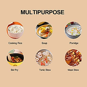 Small Grain Cooker, Inline Heating One Key Operation Stick Mini Rice Cooker Portable for Dormitory Meat Stew (US Plug 110V)