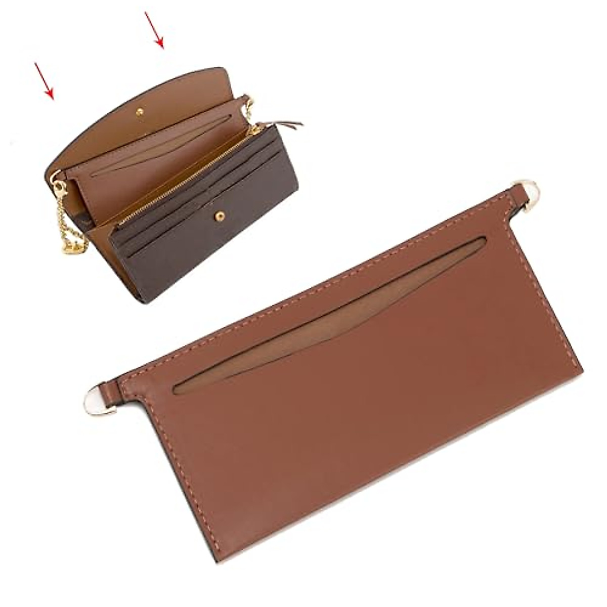 Lckaey purse insert Bag accessories kit- for Wallet Sarah bag, handbag inner bag organizer, 3015- brown