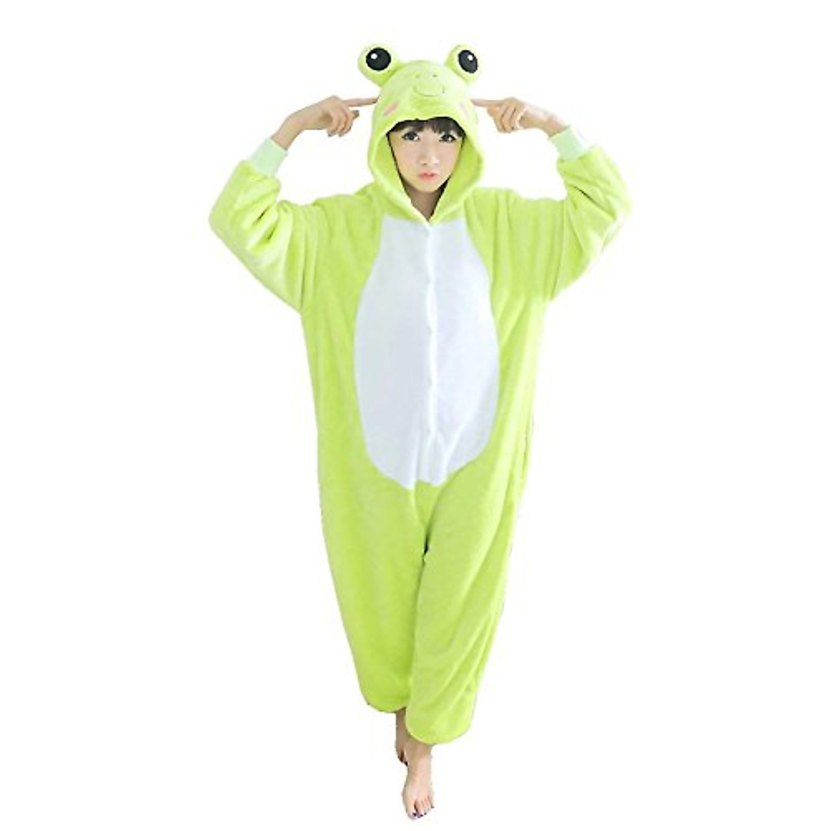 Nicetage Unisex Adult Pajamas - Plush One Piece Cosplay Frog Animal Costume Frog M