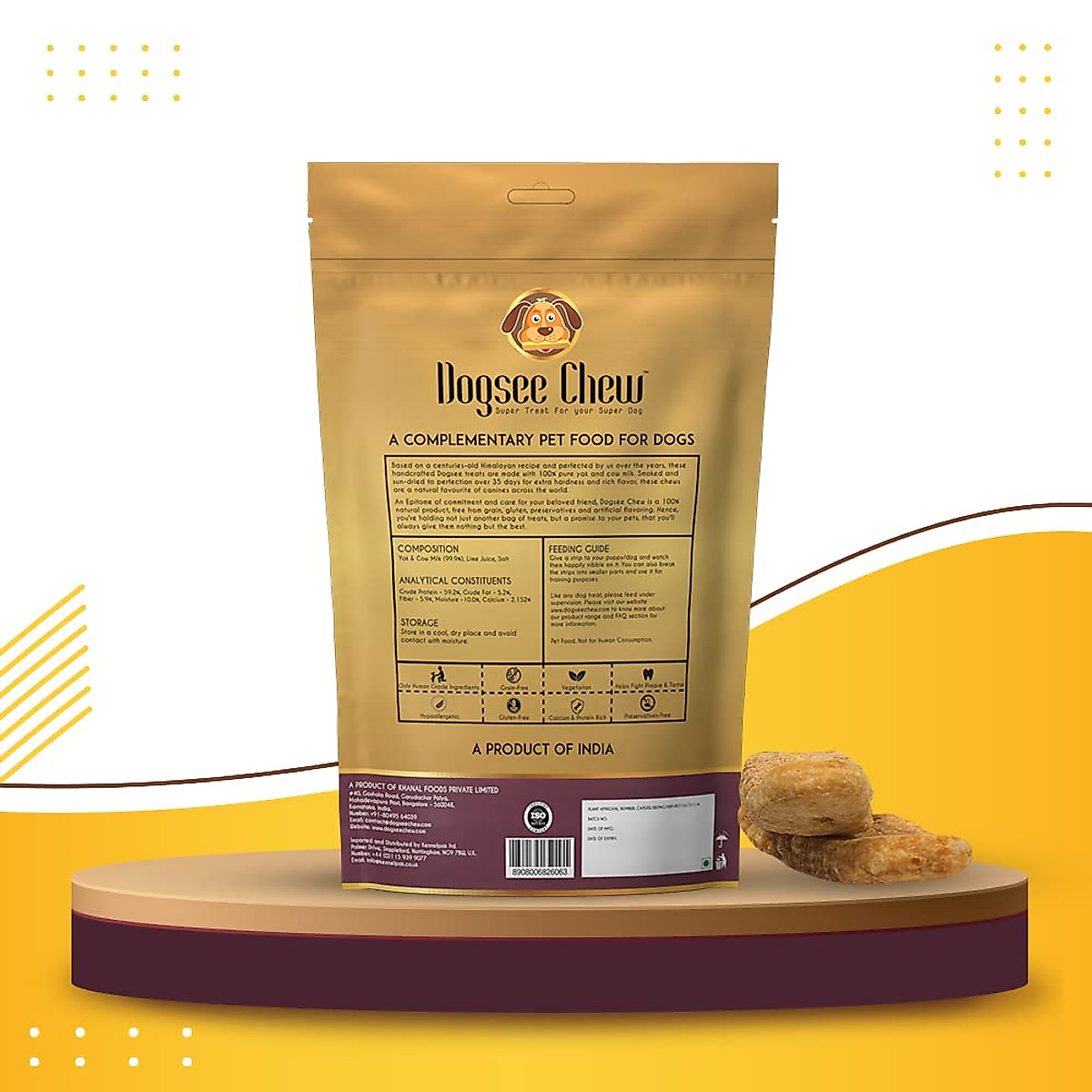 DOGSEE CHEW Crunchies | 100% Natural Himalayan Yak Chews | Helps Fight Plaque and Tartar | Maintains a Healthy Coat and Shiny Fur | Ideal for Dogs of All Ages and Breed - 0.15 lb