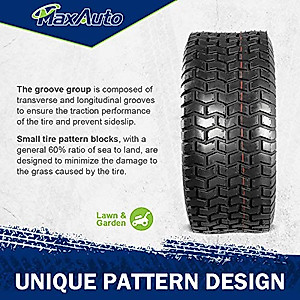 MaxAuto 20x8.00-8 Lawn Mower Tires 20x8x8 Lawn Tractor Tire 20x8-8nhs Riding Mower Tires, 4 Ply Tubeless Tire, 965lbs Capacity, Set of 2