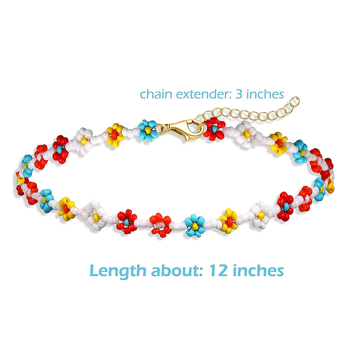 BVGA Beaded Choker Necklaces For Women Colorful Flower Shaped Beads Chocker Boho Necklaces Beach Necklace For Women Jewelry Gifts