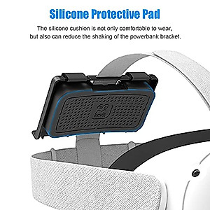 AMVR Powerbank Fixing Bracket, Battery Holder for Meta Quest, Quest 2 or Vive Deluxe Audio Strap, Fixed on The VR Headset Strap or on The Waist, Compatibly Multiple Sizes Mobile Power (with USB)