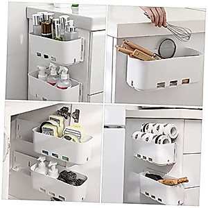 VICASKY 2pcs Box Shelf Under Sink Storage Caddy Plastic Storage Drawers Under Sink Shelf Multipurpose Sink Organizers Under The Sink Organizer Kitchen Bathroom Organizer White Counter Pp