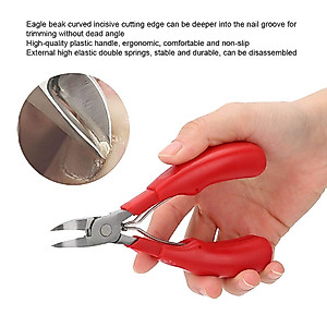 Pedicure Cutter Tool Cuticle Scissors Stainless Steel Nail Cuticle Pliers for Home Use for Men and Women (red)