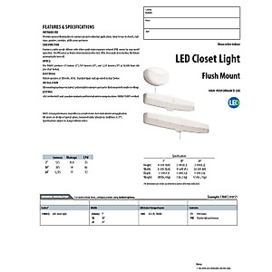 Lithonia Lighting FMMCL 24 840 S1 M4 LED Flush Mount Closet Light with Pull Chain, White, 24"
