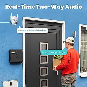 4MP Security Camera Outdoor, litokam 2.5K Cameras for Home Security Outside with 360° PTZ, Color Night Vision and Siren, Auto Tracking & AI Motion Detection, No Monthly Fee, 2-Way Talk
