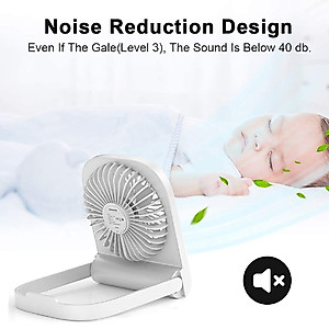 Personal USB Desk Fan, iHoven Mini Portable 14h Cooling Office Rechargeable Small Table Fan, 4800mah Quiet Battery Operated Desktop Fan Adjustable for Home Office Car Outdoor Travel White (white)