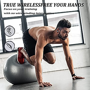 Wireless Earbuds with Earhooks Mini Bone Conduction Headphones Waterproof Bluetooth Open Ear Earbuds Cycling Earpiece Noise Canceling Headset Sports Bluetooth 5.0 Earphones Headset for Cycling Driving