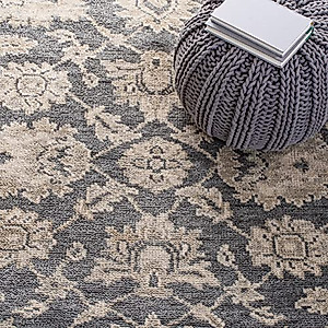 SAFAVIEH Samarkand Collection 6' x 9' Light Grey/Beige SRK106F Hand-Knotted Traditional Wool Area Rug