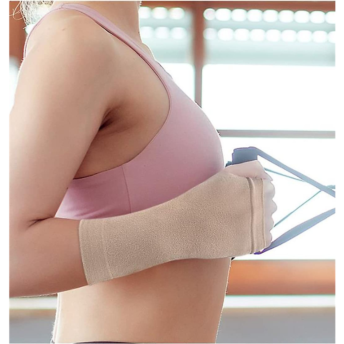 Wrist Thumb Support Compression Gloves (1 Pair), Breathable Wrist Brace Compression Sleeves with Soft Gel Pads for Tendonitis, Arthritis, Carpal Tunnel Splint for Relieve Hand Wrist Thumb Joint Pain