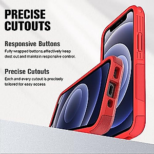 WOGROO Magnetic iPhone 12 Mini Case, iPhone 13 Mini Case, Compatible with MagSafe Wireless Charging, Shockproof, Strong and Durable Phone Protective Case, Red