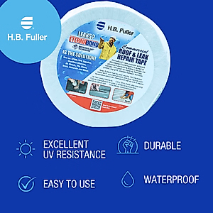 EternaBond RoofSeal White 4" x50' MicroSealant UV Stable Roof Seam Repair Tape | 35 mil Total Thickness | EB-RW040-50R - One-Step Durable, Waterproof and Airtight Repair