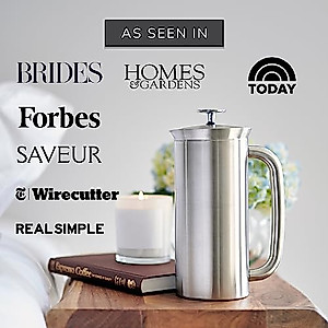 ESPRO - P7 French Press - Double Walled Stainless Steel Insulated Coffee and Tea Maker with Micro-Filter - Keep Drinks Hotter for Longer, Perfect for Home (Brushed Stainless Steel, 32 Oz)