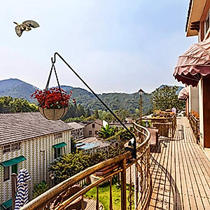 ERYTLLY Heavy Duty Deck Hook, Extensible and Adjustable Deck Hook with 2" Non Slip Horizontal Clamp for Hanging Bird Feeder, Plants, Suet Baskets,Wind Chimes,Lanterns and More