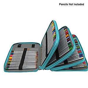 YuanKanJu MarsPie Soft and PU Leather Pencil Case for Colored Pencils 184 Slots (Green)