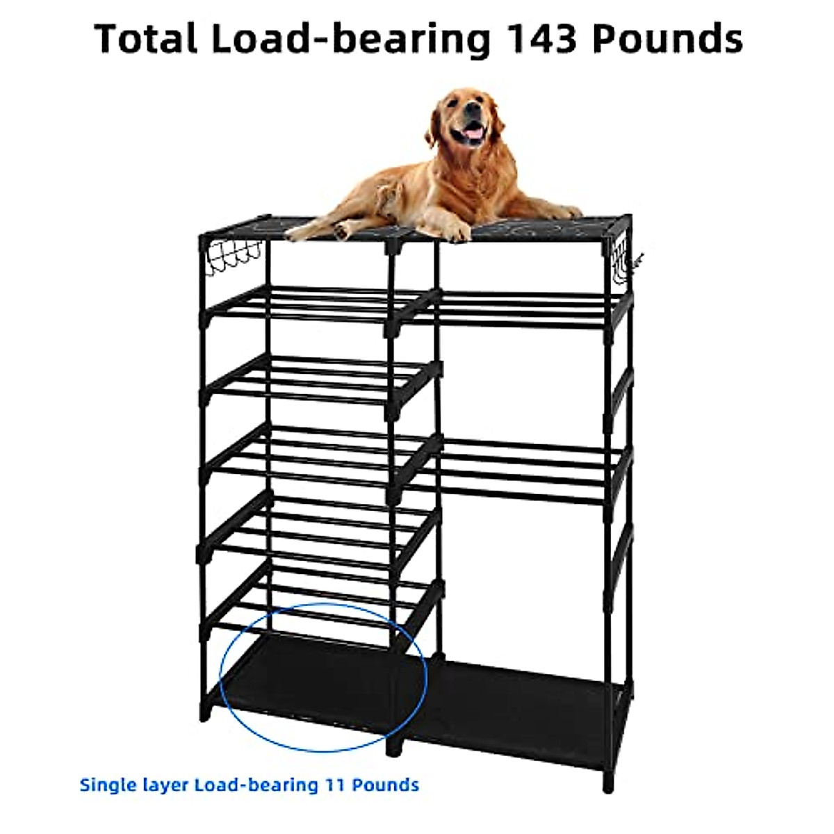 NIUBER 7 Tiers Shoe Rack tall Show Racks Shoes Stand for Bedroom Shelves for Shoes Garage Shoe Rack Organizer Sturdy Shoe Rack Heavy Duty for Closet Entryway Door