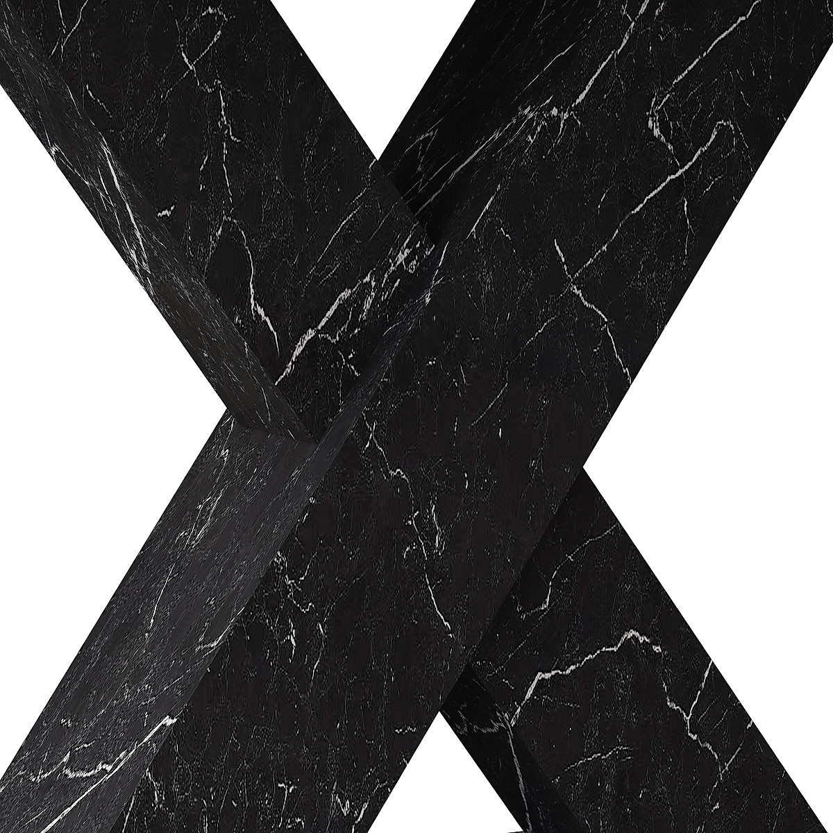 Mcltopz Extendable Marble Dining Table, Marble Dining Table for 4-6, Expandable Dining Table with White Faux Marble Top and X Crossed Pedestal Base, Rectangular Kitchen Table for Dining Room Kitchen