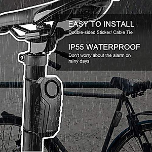 wsdcam 113dB Bike Alarm Wireless Vibration Motion Sensor Waterproof Motorcycle Alarm with Remote