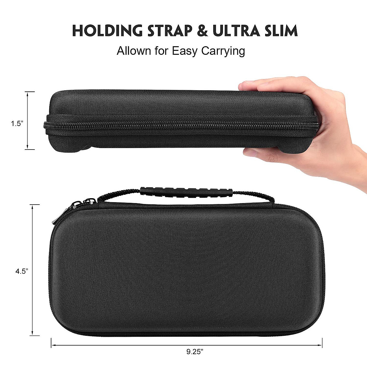 TYUOBOX Switch Carrying Case - Protective Hard Shell Travel Switch Case for Nintendo Switch/Switch OLED Console & Accessories, Carry 20 Games Cartridges Pouch, Black