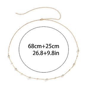 Simple Crystal Waist Chain Beach Adjustable Beads Belly Chain Boho Beaded Waist Belly Chain Sexy Summer Body Chain Jewelry for Women Girls (Belly beads-gold)