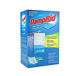 DampRid Pure Linen Hanging Moisture Absorber, 3 Pack, For Fresher, Cleaner Air in Closets