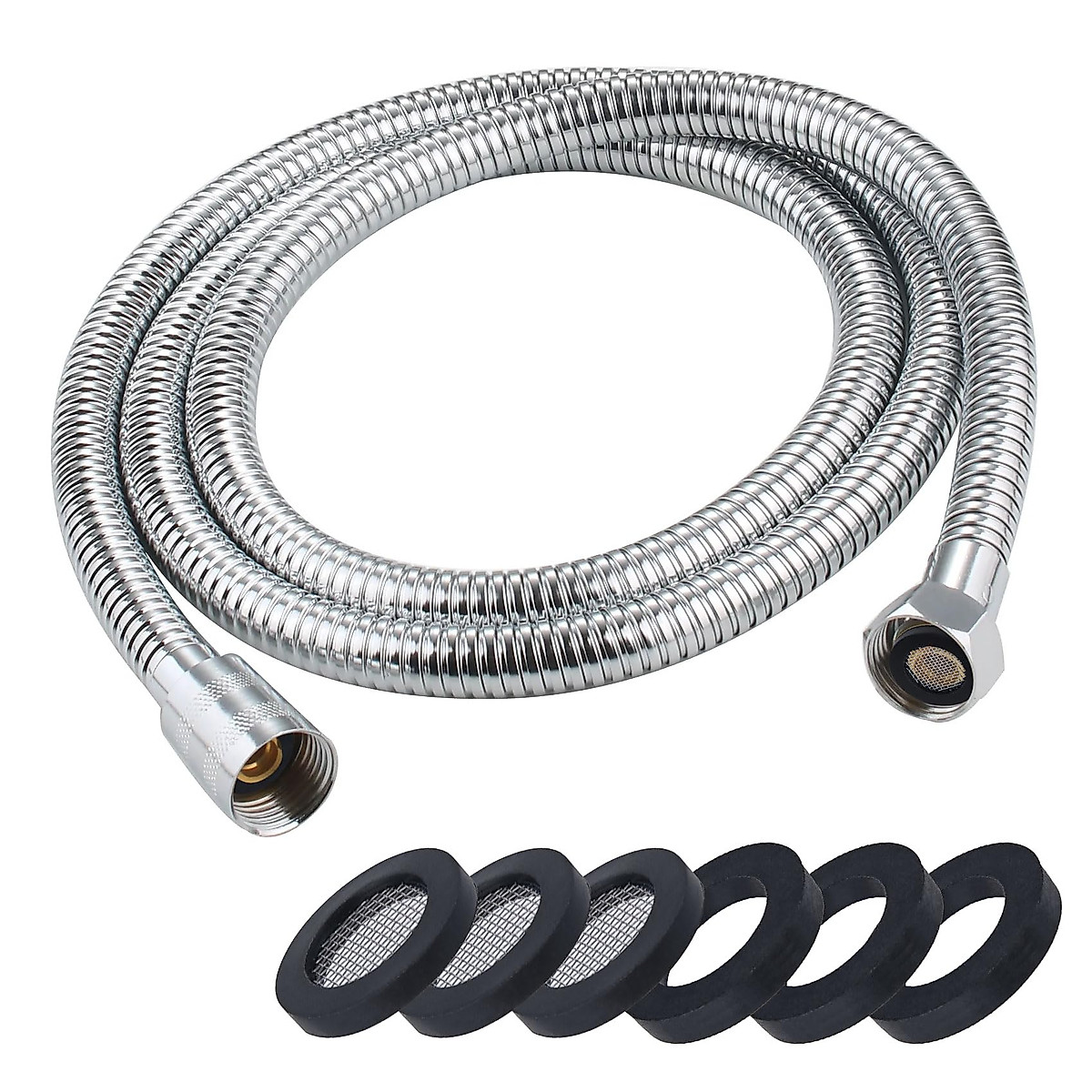 PAGOW 10pcs 1/2" Shower Head Screen Filter Gasket + 10pcs Rubber Washer, Stainless Steel Seal O Ring Hose Net 40 Mesh for 1/2" Fixed and Handheld Shower Head Hose, Water Faucet, Garden Hose (20pcs)