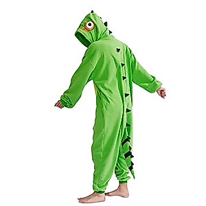 ofodoing Adult Lizard Onesie Animal One-piece Pajamas Cosplay Homewear Sleepwear Jumpsuit Costume for Women Men