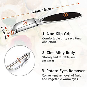 Eirpde Vegetable Peeler for Kitchen, Fruit, Carrot, Veggie, Potatoes Peeler, Y-Shaped and I-Shaped Stainless-Steel Multi-Function Set Peelers, Durable Non-Slip Handle(2-Piece)