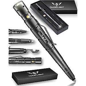 Tactical Pen Gifts for Men – Fathers Day Gift for Dad | LED Tactical Flashlight Multitool for EDC Gear – Cool Gadgets, Tactical Gear, Military Gear, Groomsmen Gifts for Men that Have Everything
