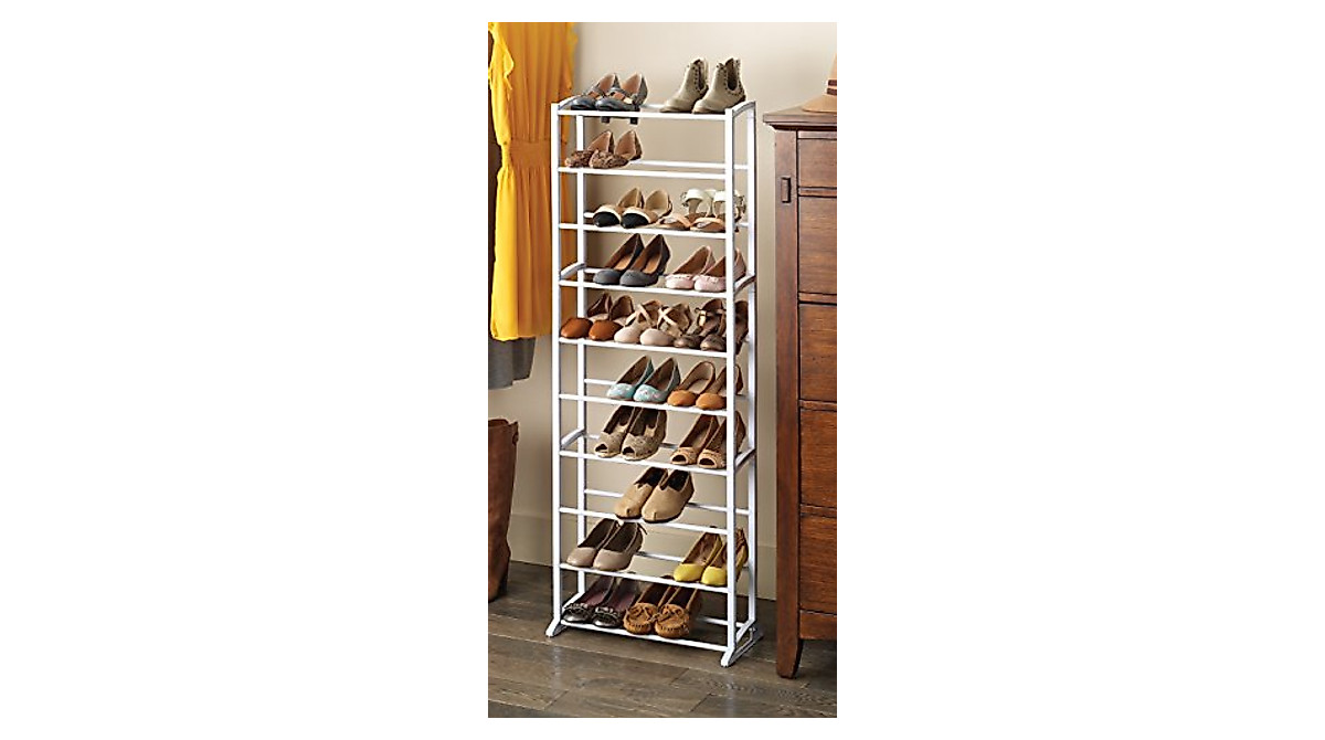 Whitmor 30-Pair Shoe Rack – Space-Saving Organizer