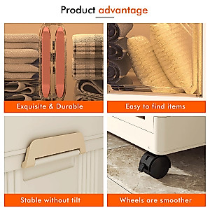 3 Tier Stackable Storage Bins with Lids and Wheels, 88 Qt Organizers and Storage, Collapsible Storage Containers, Organization and Storage Boxes for Living room, Bedroom, Office