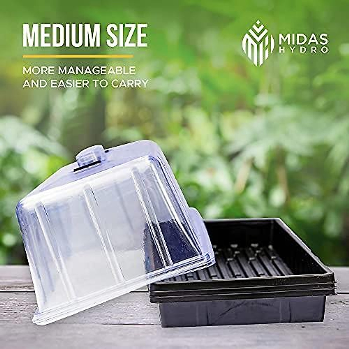 Seed Starter Trays and Humidity Domes - 6 Pack 1020 Trays Cloning Germination and Propagation - Plastic Plant Trays Propagation Domes - Microgreens Growing Trays Seedling Starter Trays No Holes