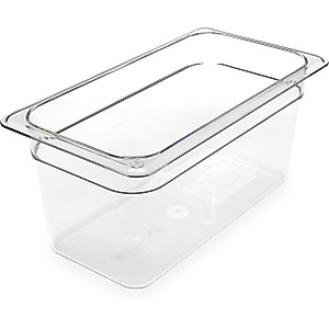 Carlisle FoodService Products Plastic Food Pan 1/3 Size 6 Inches Deep, Clear