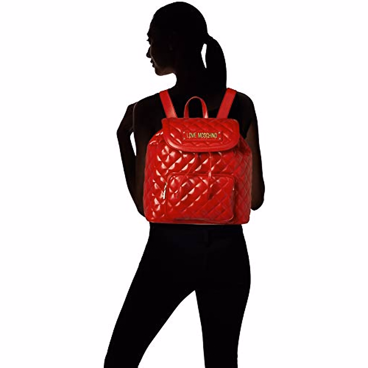 Love Moschino Quilted Nappa Pu, Women’s, Red (Rosso), 15x10x15 cm (W x H L)