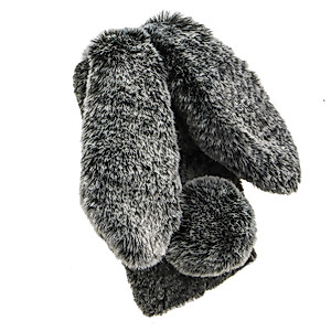 for iPhone XR Rabbit Case,MOIKY Plush Crossbody Cute Fluffy Bunny Ears Hairball Winter Soft TPU Case for Women Bling Rhinestone Shockproof Silicone Bumper Protection Cover - Black