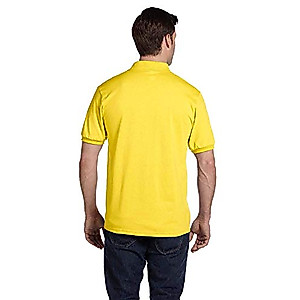 Hanes Cotton-Blend Men`s Jersey Polo Yellow