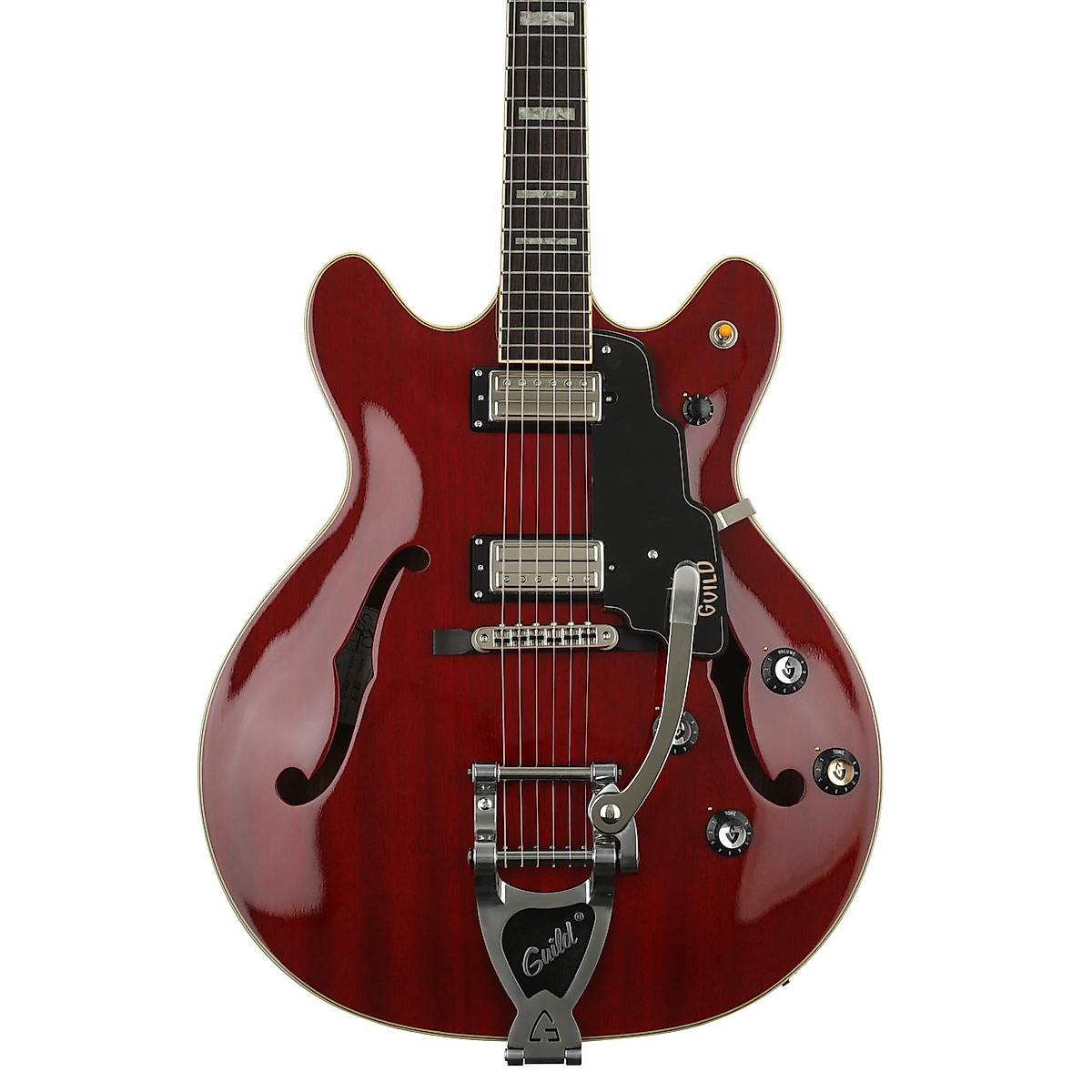 Guild Starfire V with Guild Vibrato - Transparent Cherry Red