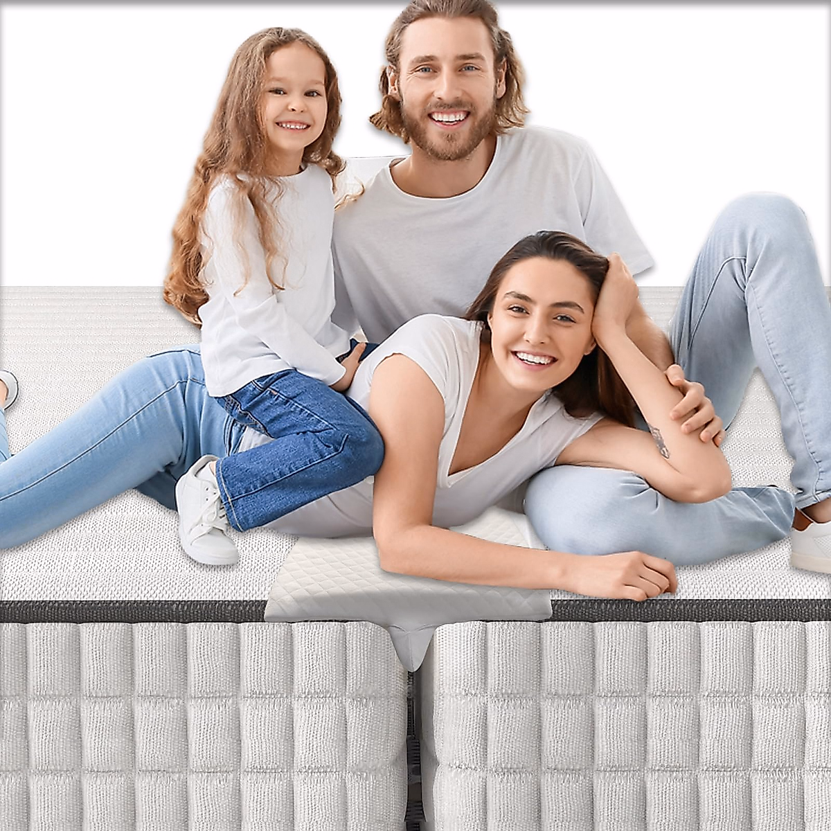 JZHLLA 10"X76" Bed Bridge Twin to King Bed Converter Kit, Bed Gap Pad Combine Twin Beds to King Mattress Bed Bridge Connector for Adjustable Bed with Washable Cover(76in×10in)