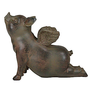 Ebros Peaceful Zen Yoga Flying Pig Hog Heavens Statue Rustic Country Piggy Piglet Porcine Pigs Fairy Garden Collectible Figurine (Cobra Stretch Pose)