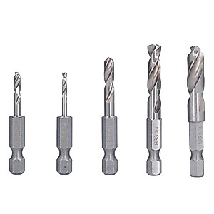 5pcs Stubby Drill Bit Set, Drill Bit Set with 1/4 Quick Change Hex Shank for Machining Drilling, M2 High Speed Steel, for Quick Change Chucks and Drives