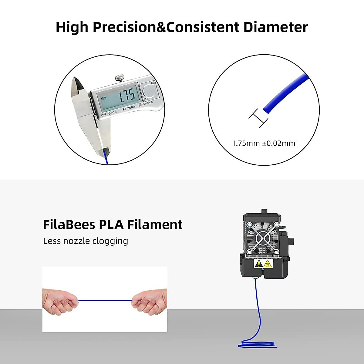 FilaBees PLA 3D Printer Filament, PLA Filament 1.75mm Dimensional Accuracy +/- 0.02 mm, 1kg Spool (2.2lbs),1.75 mm, Fit Most FDM Printer,Silk Gold