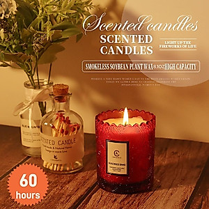 ANGKMA Gifts for Women Candle, Scented Candles,Christmas Candles for Home Scented, Natural Soy Candle, 8.1 oz 60 Hours Burn, Candles for Home Scented (Rose)