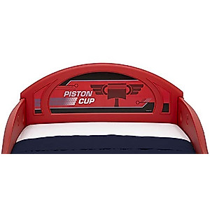 Delta Children Disney Pixar Cars Lightning McQueen Race Car Sleep and Play Toddler Bed with Attached Guardrails