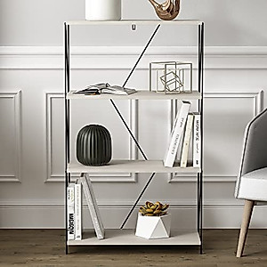 Galano Ezbo Book Shelf - 4-Tier Open Bookshelf - Storage - Bookshelves Organizer - Book Rack - Organizer - Modern Design Display Stand Rack - Dusty Grey Oak