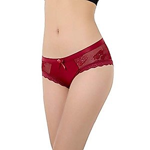 LEVAO Womens Bikini Panties Underwear Lace Hipster Seamless Sexy Hi Cuts Pack 6