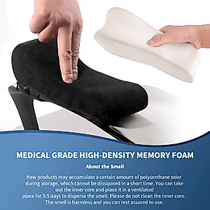 Chair Armrest Pads, Widen & Thicken Ergonomic Chair Arm Pads with Memory Foam for Office Chairs, Gaming Chair - for Elbows and Forearms Pressure Relief (2 Pack)