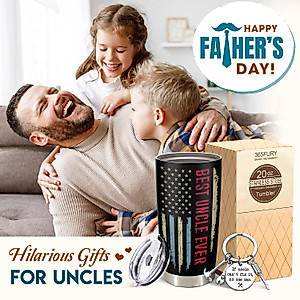 365fury Uncle Gifts - Best Uncle Ever Gifts - Fathers Day Giftss For Uncle From Niece, Nephew - Uncle Birthday Gifts - Gifts For New Uncle, Funcle - 20Oz Tumbler & Keychain Gift Set