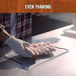 PREP ‘N Serve Premium Set™ - Plastic Container with Lid for Marinades, Stainless Steel Serving Tray, Aluminum Defrosting Tray, and a Plastic Cutting Board - The Ultimate BBQ Food Prep Utensil Set