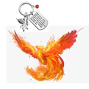 FEELMEM Rising Phoenix Bird Jewelry People Rise Out of The Ashes Fire Bird Keychain New Beginning Gifts Encouragement Recovery Graduate Gifts (Phoenix-ky)